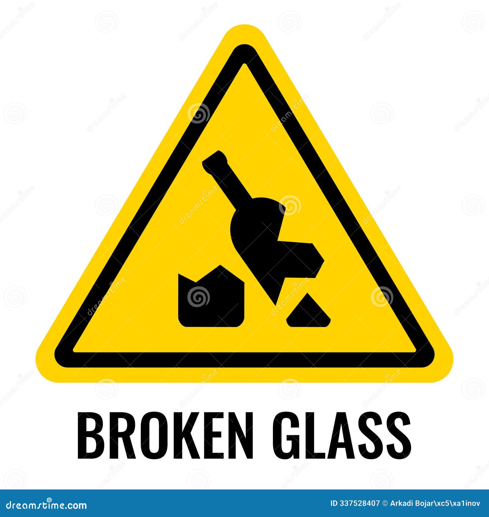 Glass Warning Sign On Blue Background Royalty-Free Stock Image ...