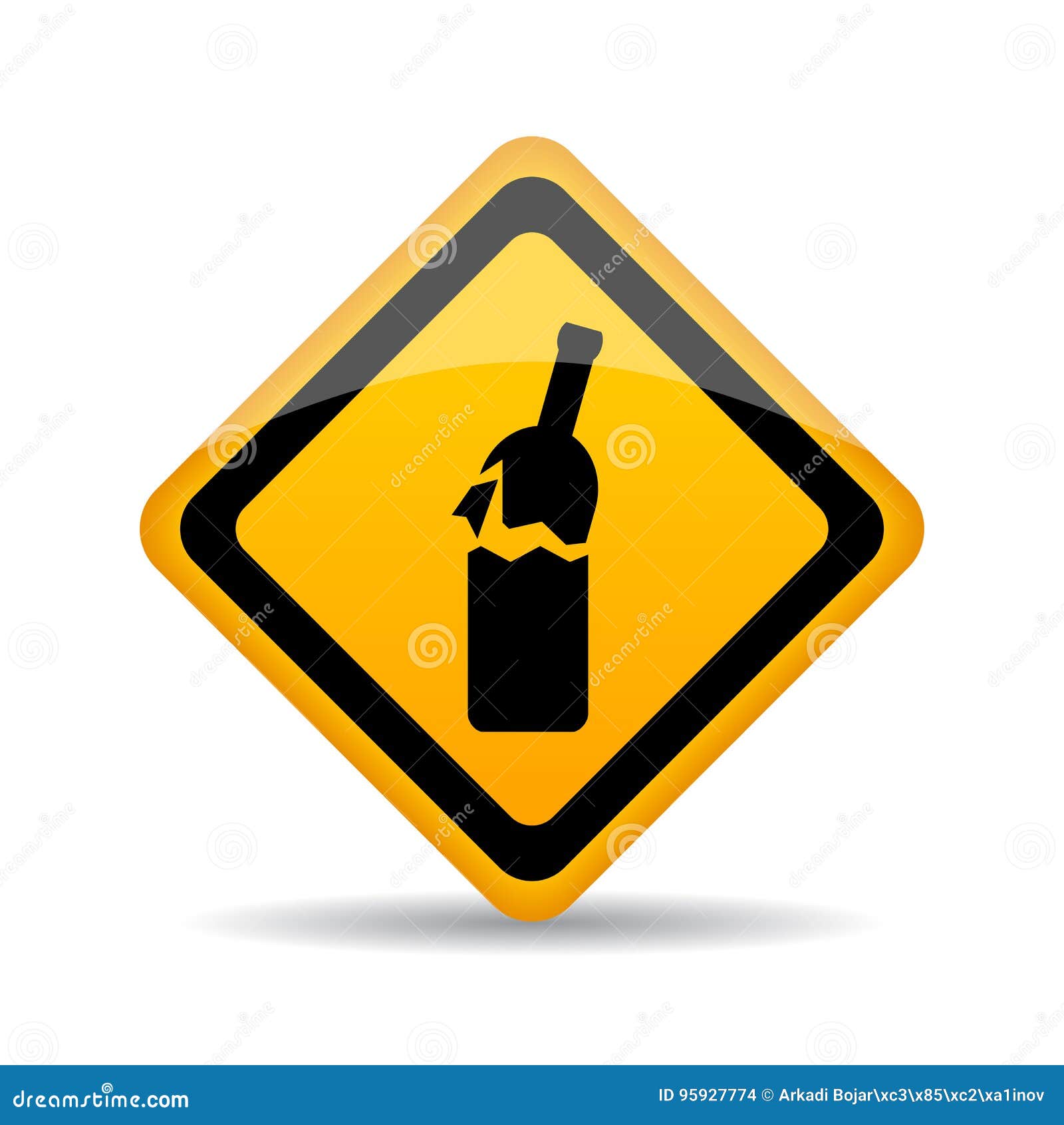 Glass Warning Sign On Blue Background Royalty-Free Stock Image ...
