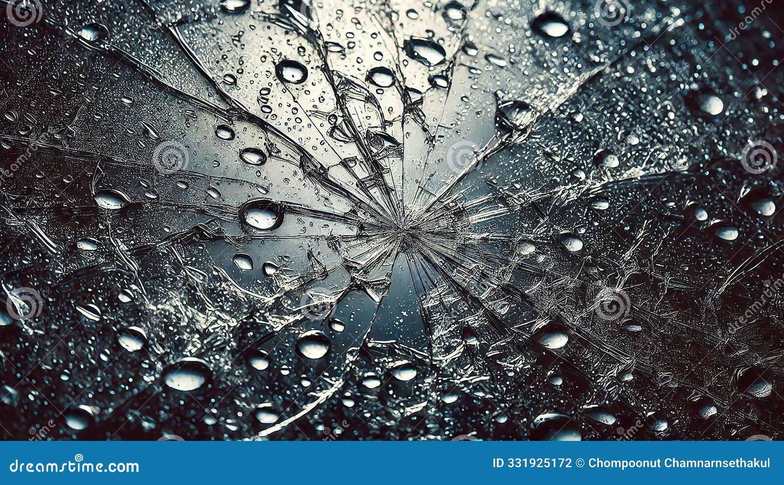 Broken Glass and Water Droplets on it Stock Illustration - Illustration ...