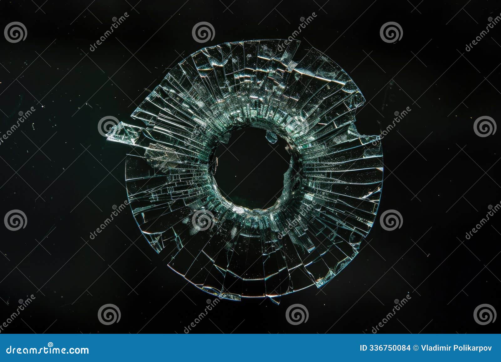 A Broken Glass Window with a Hole in it Stock Photo - Image of fragile ...