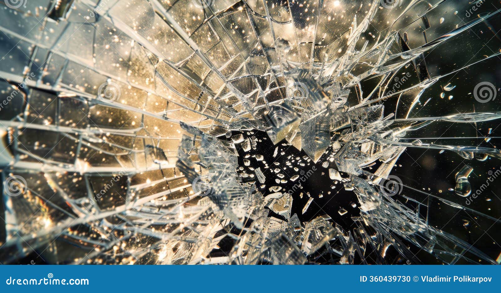 A Broken Glass Window with a Hole, Suitable for Crime Scene or Home ...