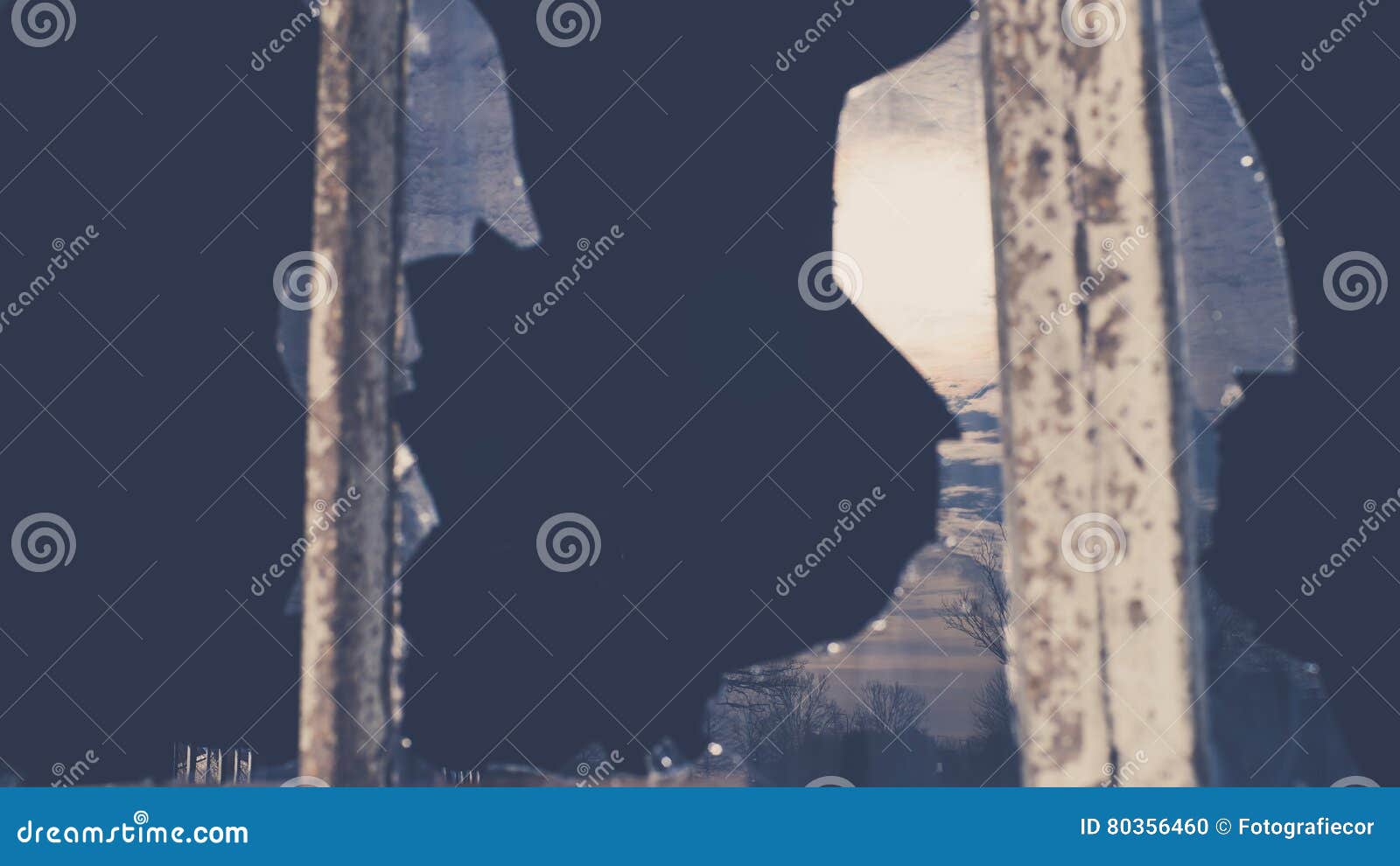 Broken Glass at Window of Old Industrial Building Stock Photo - Image ...