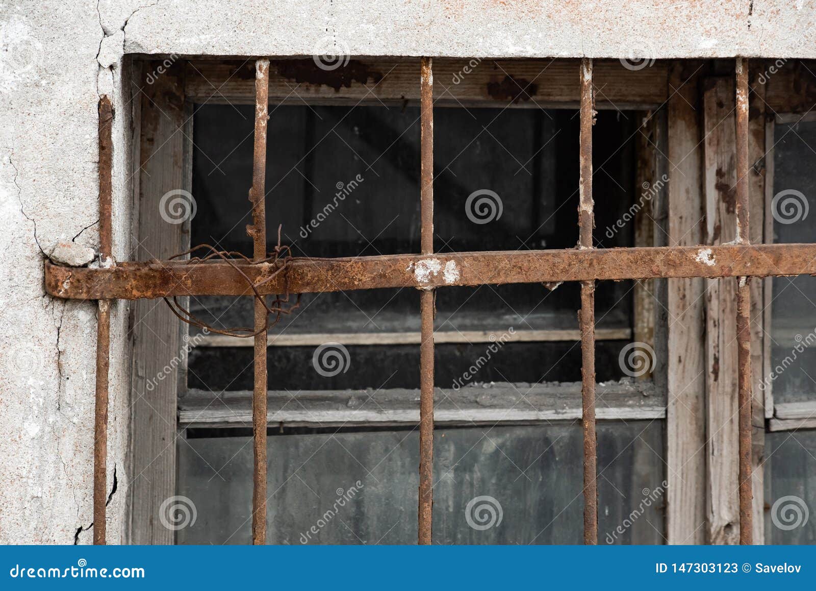 Broken Glass in a Window with a Rusty Lattice Stock Image - Image of ...