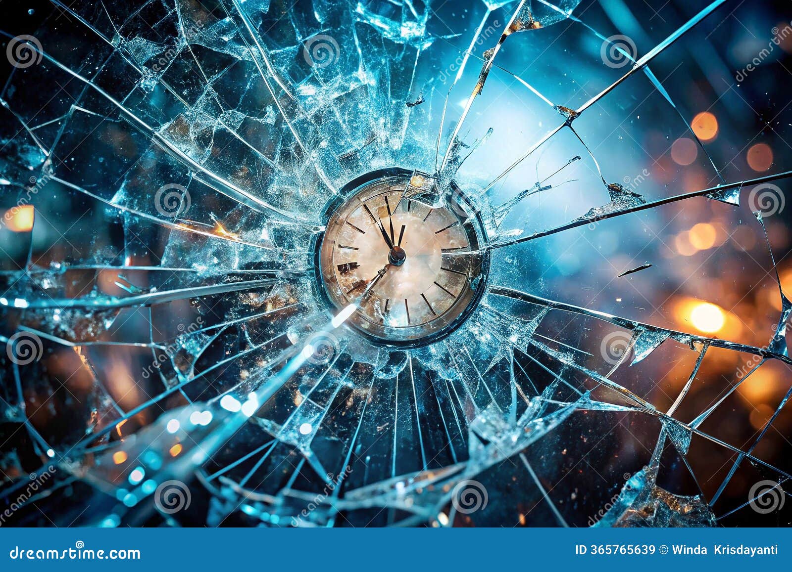 Broken Glass Window, Shattered Clock, Abstract Time, Explosion Royalty ...