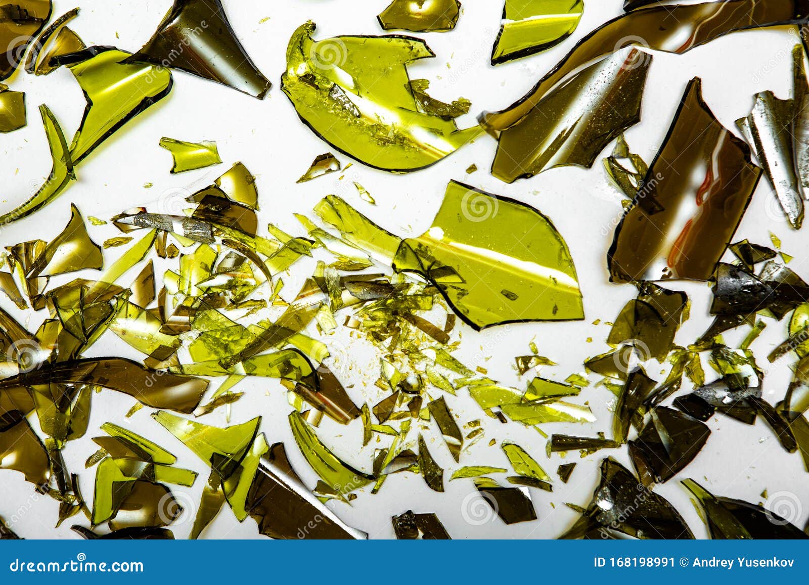 Broken Glass Wine Bottles on a White Background Stock Image - Image of ...