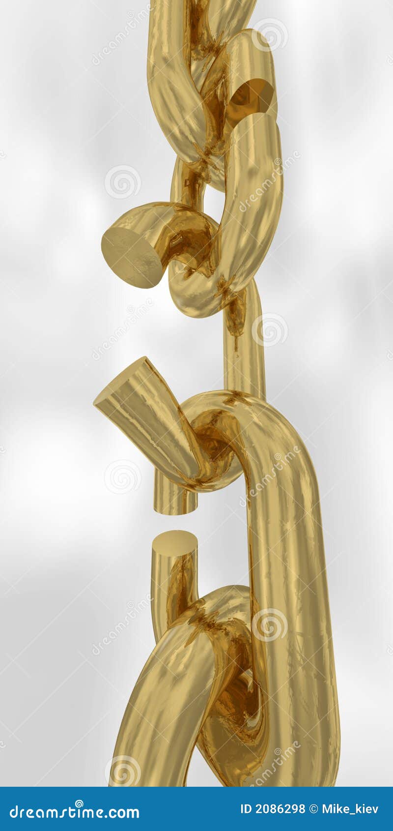 Broken golden chain stock photo. Image of links, chained - 2086298