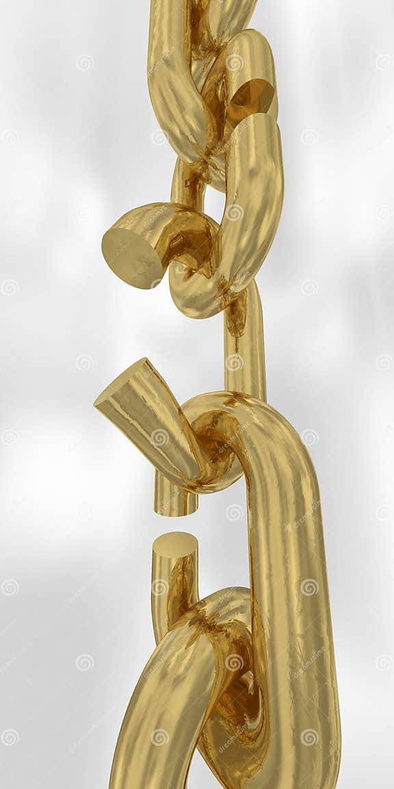 Broken golden chain stock photo. Image of links, chained - 2086298