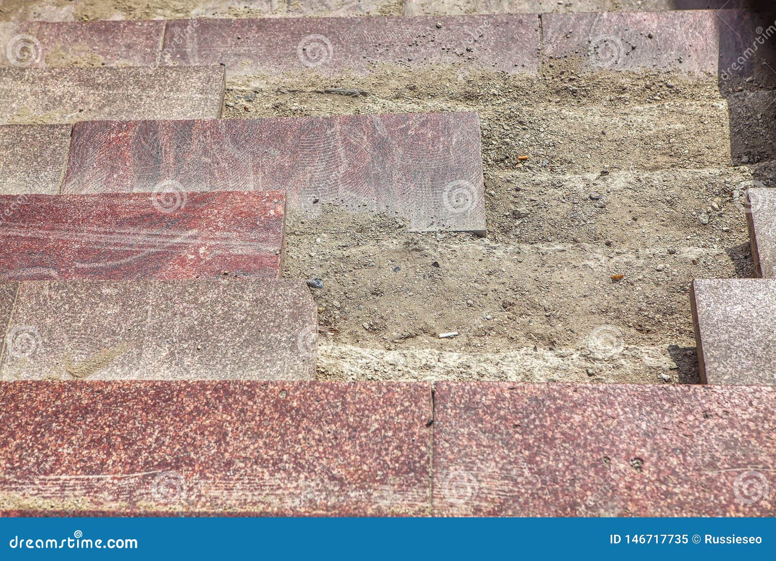 Broken granite steps stock image. Image of surface, construction ...