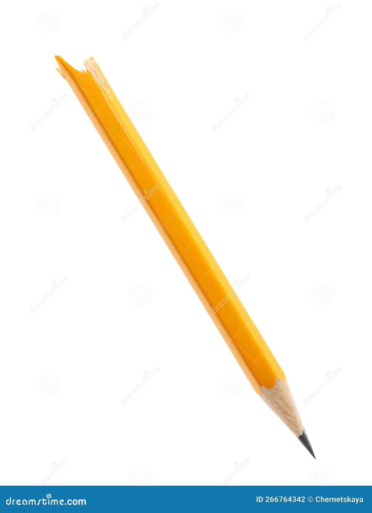 Broken Graphite Pencil on White Background. School Stationery Stock ...