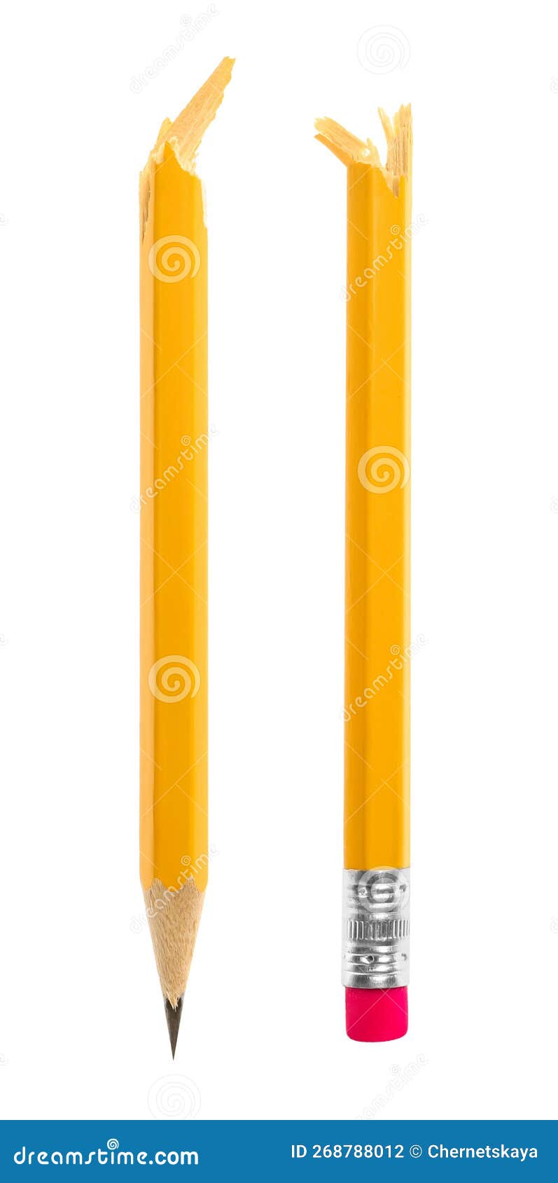 Broken Graphite Pencil on White Background. School Stationery Stock ...