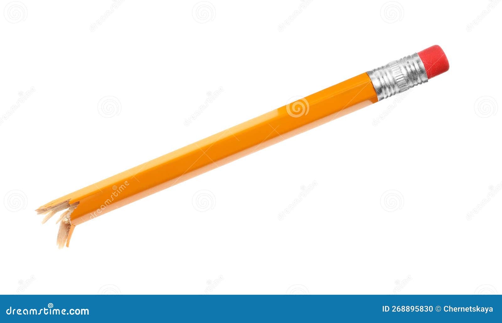 Broken Graphite Pencil on White Background. School Stationery Stock ...