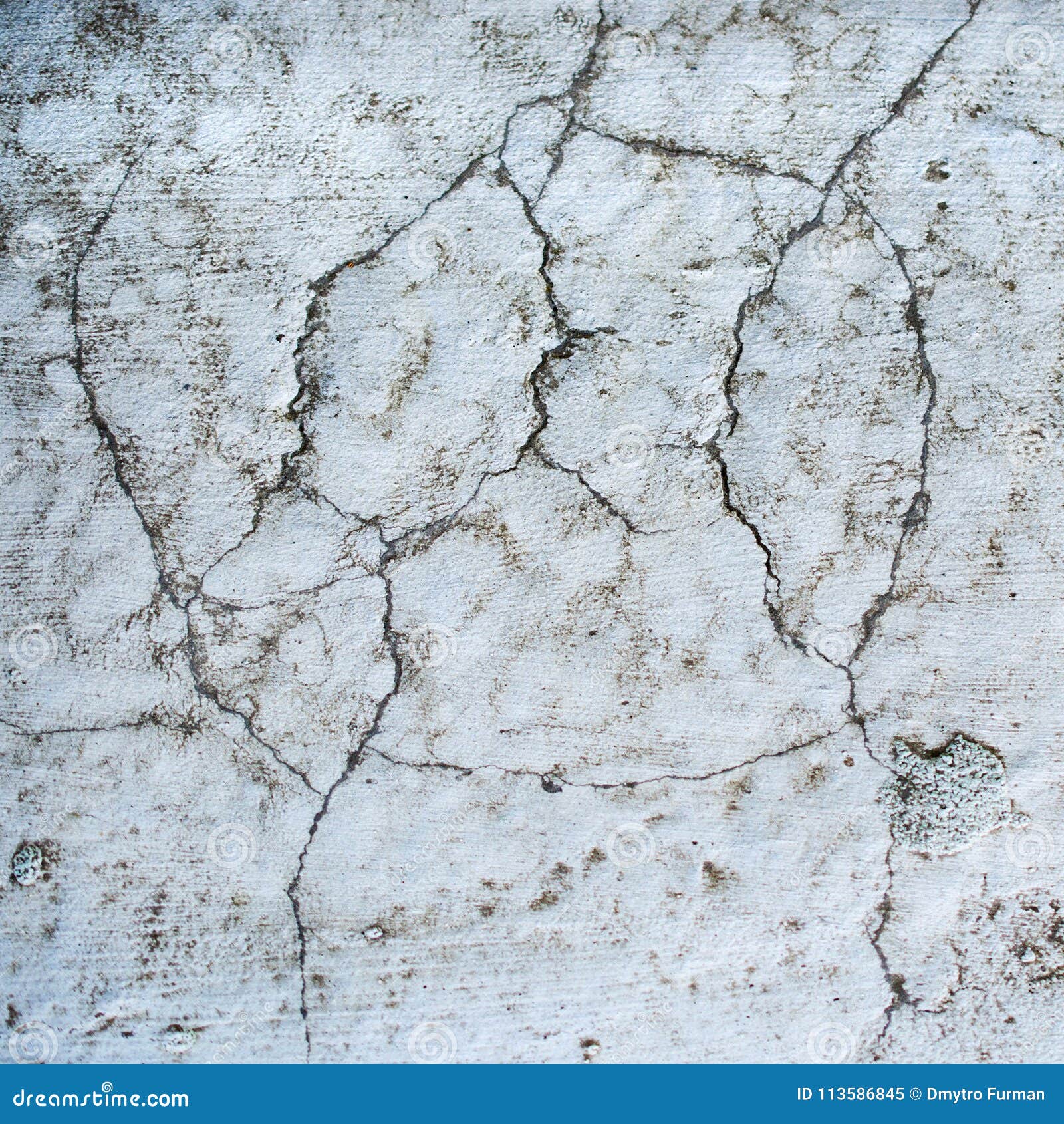 Broken Gray Old Wall with Cracked Plaster. Square Stock Image - Image ...