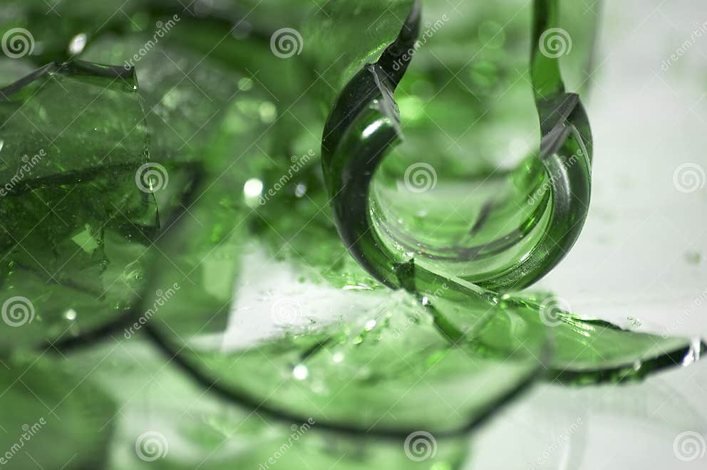 Broken green glass stock image. Image of breaking, sharp - 24995
