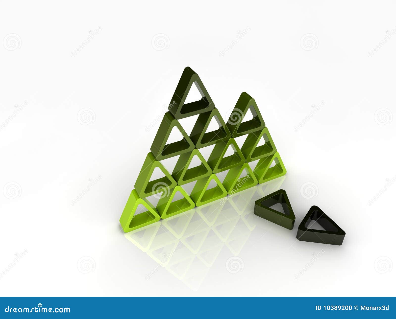 Broken Green Pyramid Stock Photography | CartoonDealer.com #10389200
