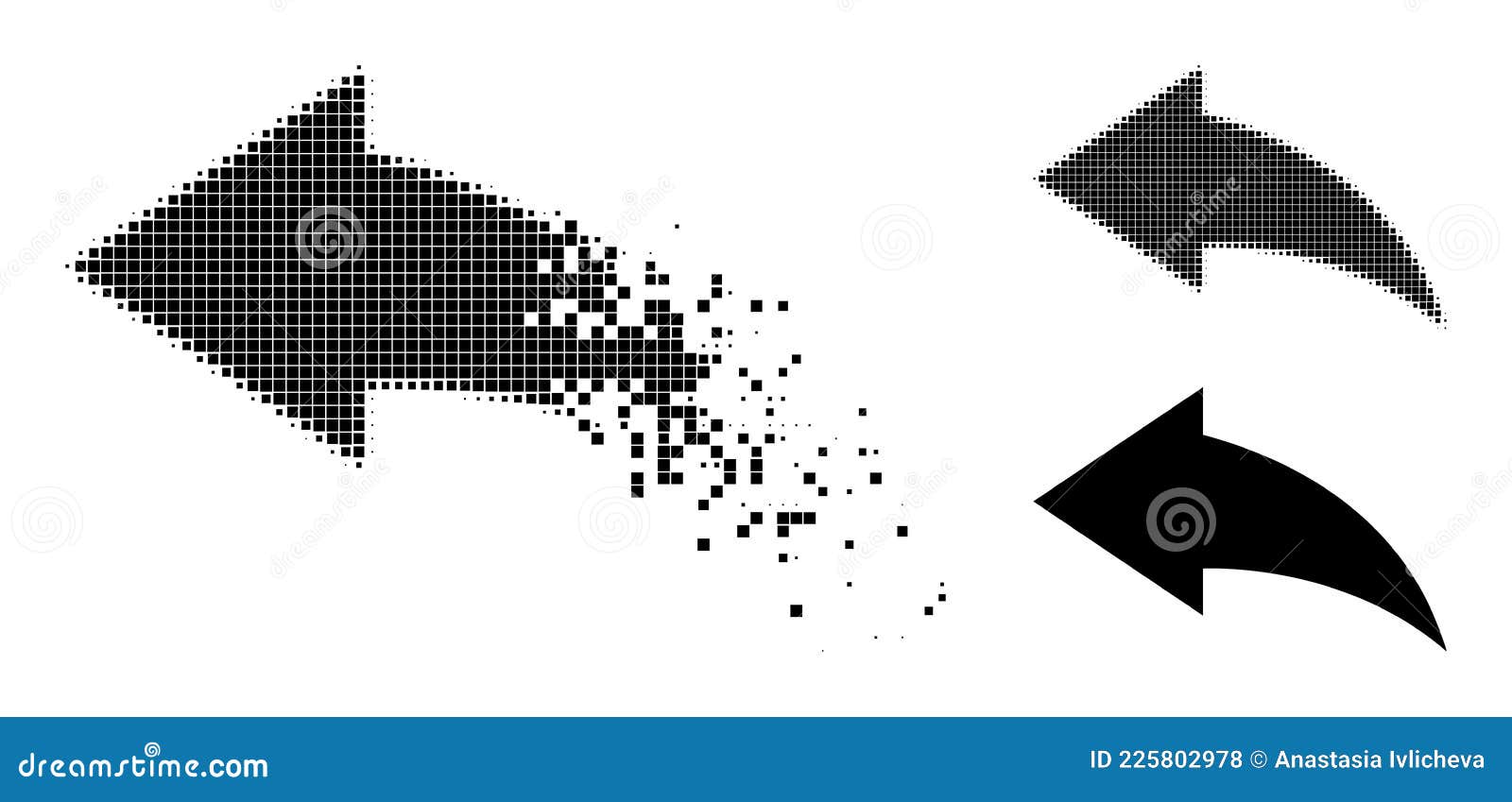 Broken and Halftone Pixel Undo Glyph Stock Vector - Illustration of ...