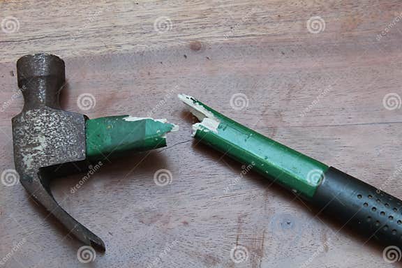 Broken Hammer. Hammer with a Broken Handle Stock Photo - Image of claw ...
