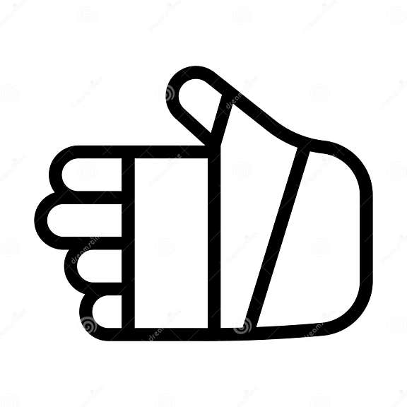 Broken Hand Vector Thick Line Icon for Personal and Commercial Use ...