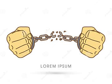 Broken Handcuffs Graphic Vector Stock Vector - Illustration of pose ...