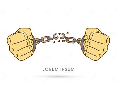 Broken Handcuffs Graphic Vector Stock Vector - Illustration of pose ...
