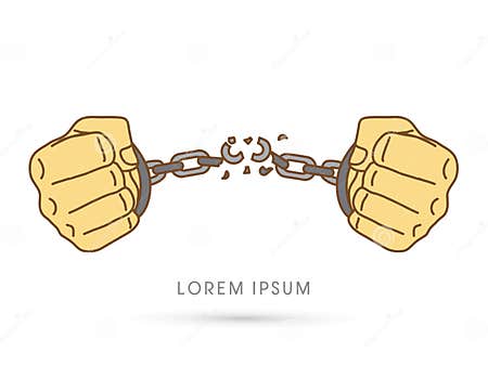Broken Handcuffs Graphic Vector Stock Vector - Illustration of pose ...