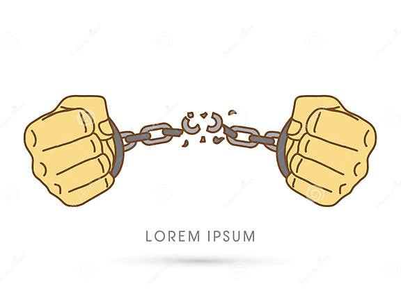 Broken Handcuffs Graphic Vector Stock Vector - Illustration of pose ...