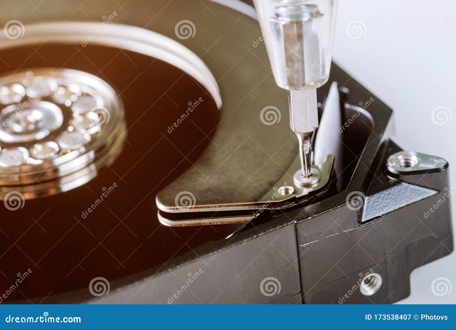 Broken Hard Disk Drive on Opened Hard Disk Stock Image - Image of ...