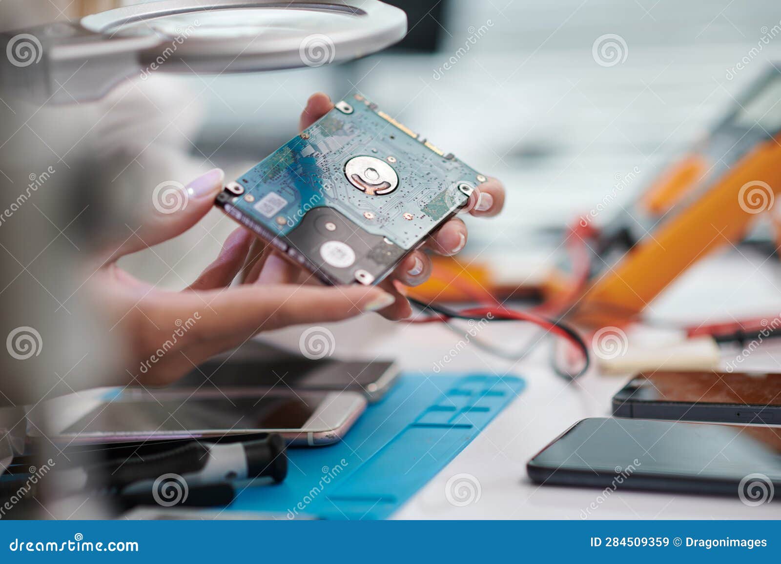 Broken Hard Drive stock image. Image of innovation, data - 284509359