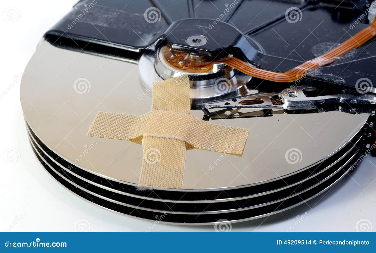 Broken Hard Drives with a Band-aid Stock Photo - Image of hard, cracked ...