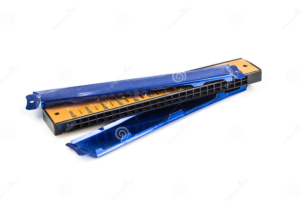 Broken Harmonica Cover Plate Isolated in White Background Stock Photo ...