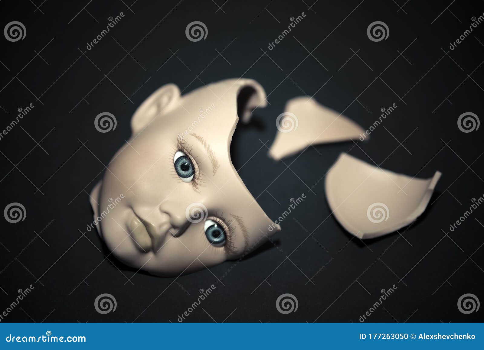 Broken Head of the Doll, Abstract Composition Stock Photo - Image of ...