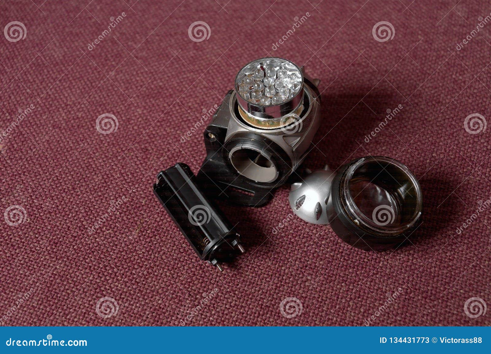 Broken head torch stock image. Image of device, damage - 134431773