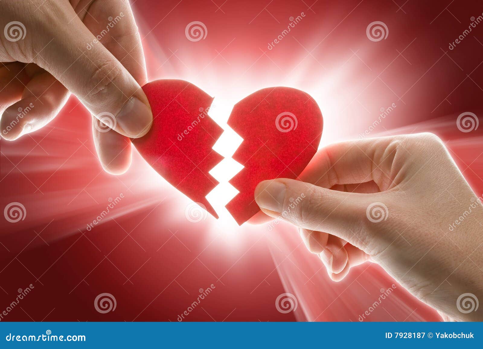 Broken Heart. Crack In The Red Heart, Breaking The Relationship. Red ...