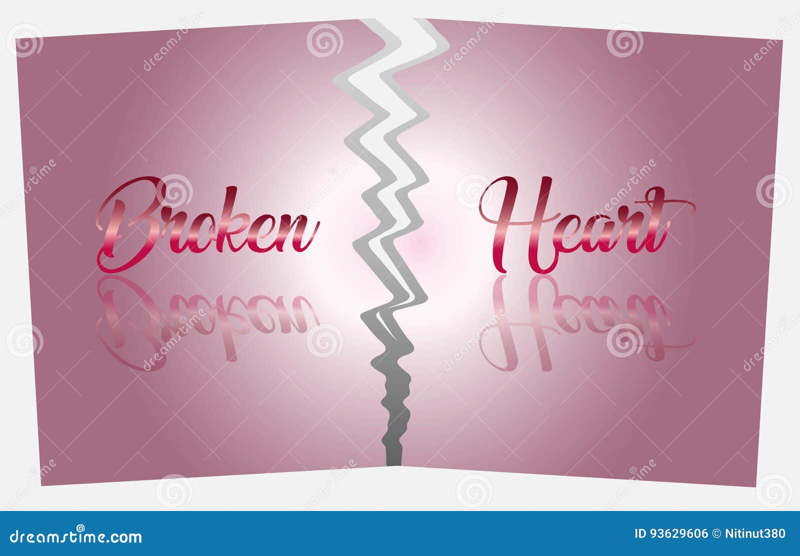 Broken Heart Art and Word for Abstract Background Stock Illustration ...