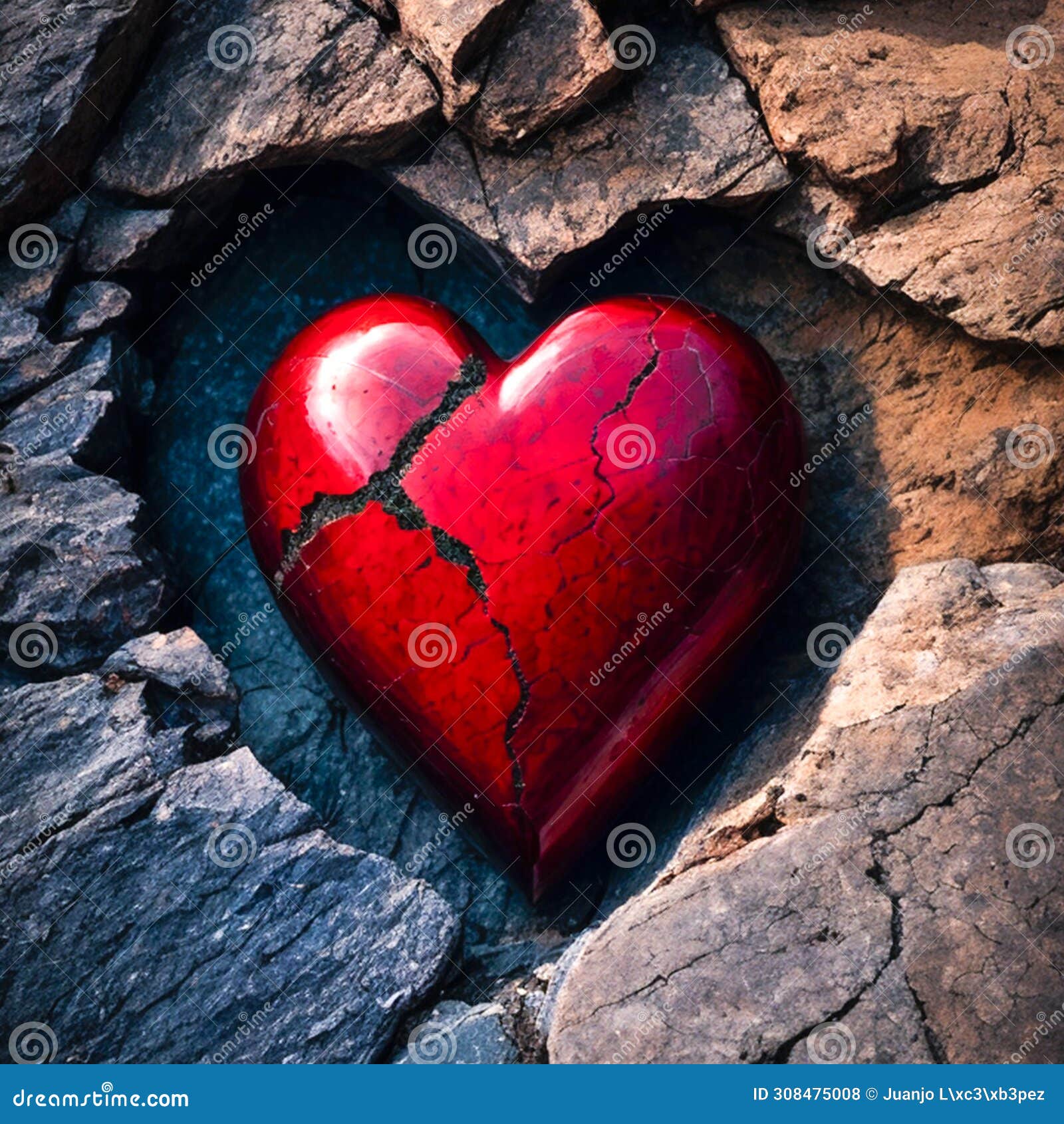 Broken Heart Buried in a Parched Earth Stock Illustration ...