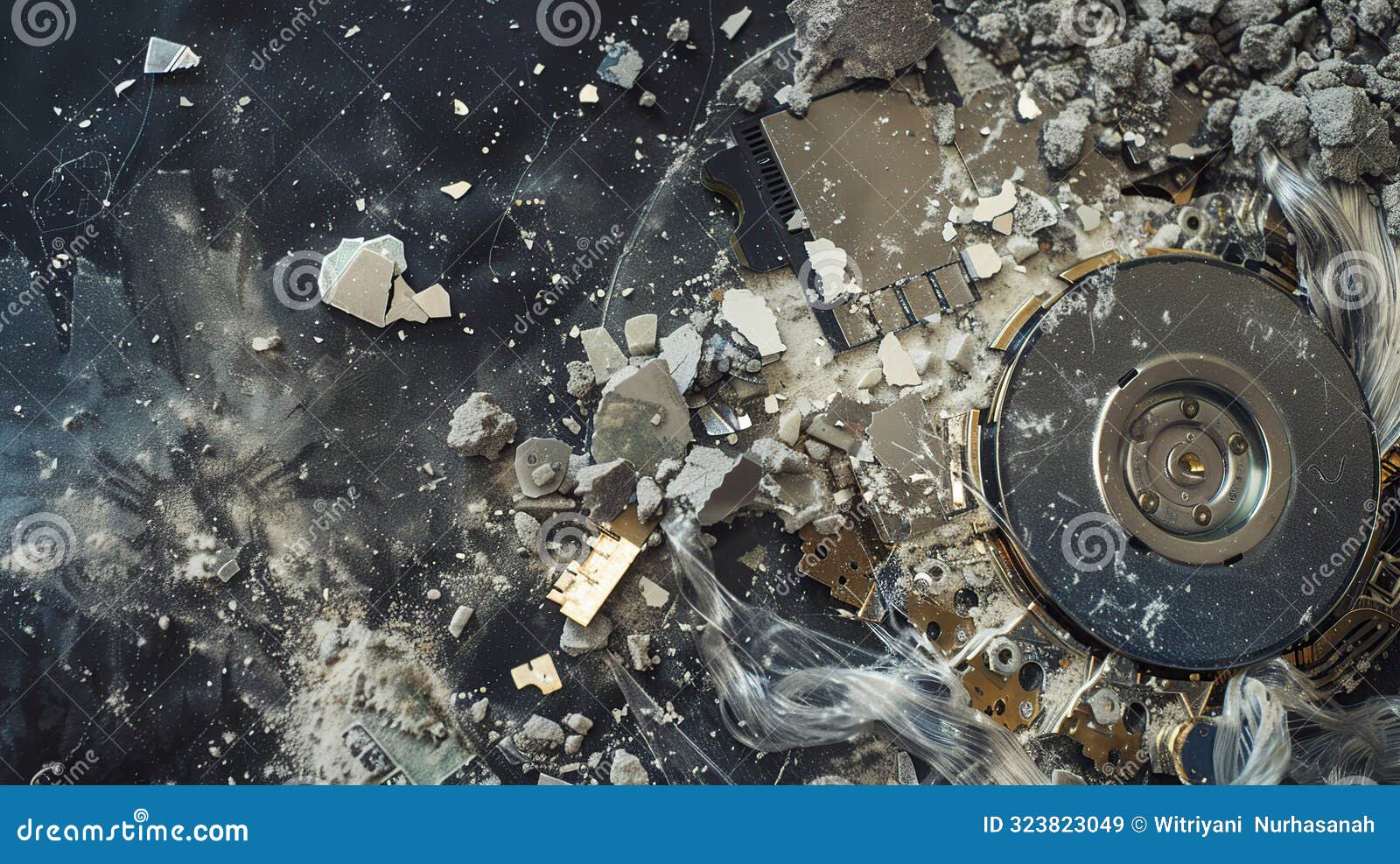 The Broken Heart of a Computer: a Hard Drive Destroyed Stock ...
