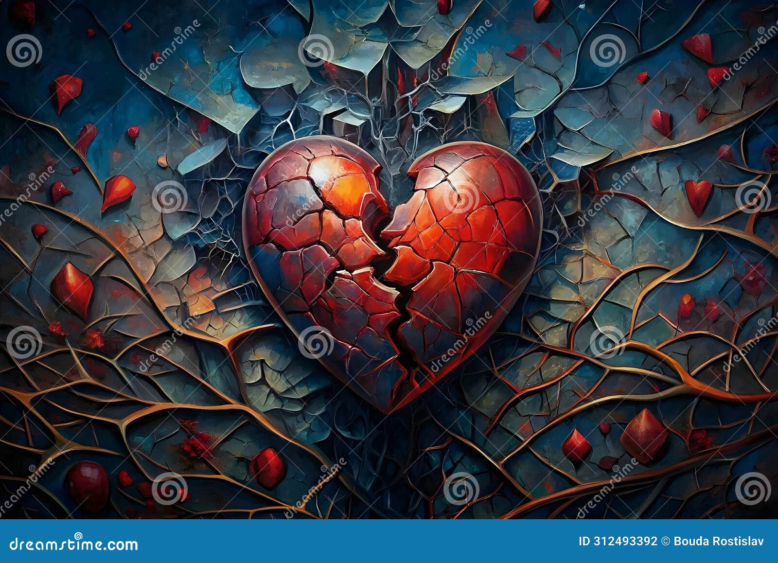 Broken Heart Conceptual Artwork Emotions Healing Love Loss Stock ...