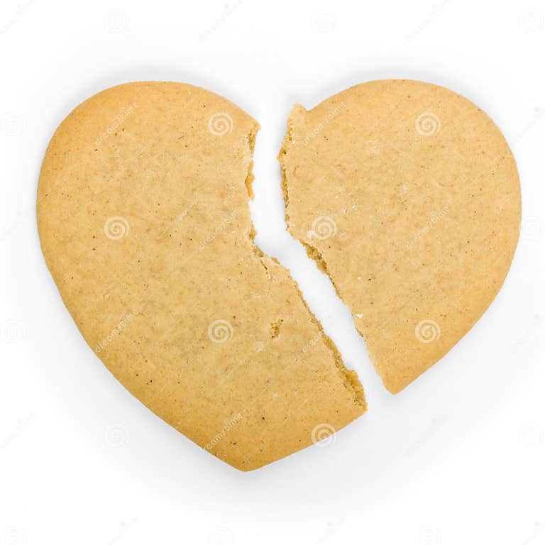 Broken heart cookie stock photo. Image of studio, shot - 7468212