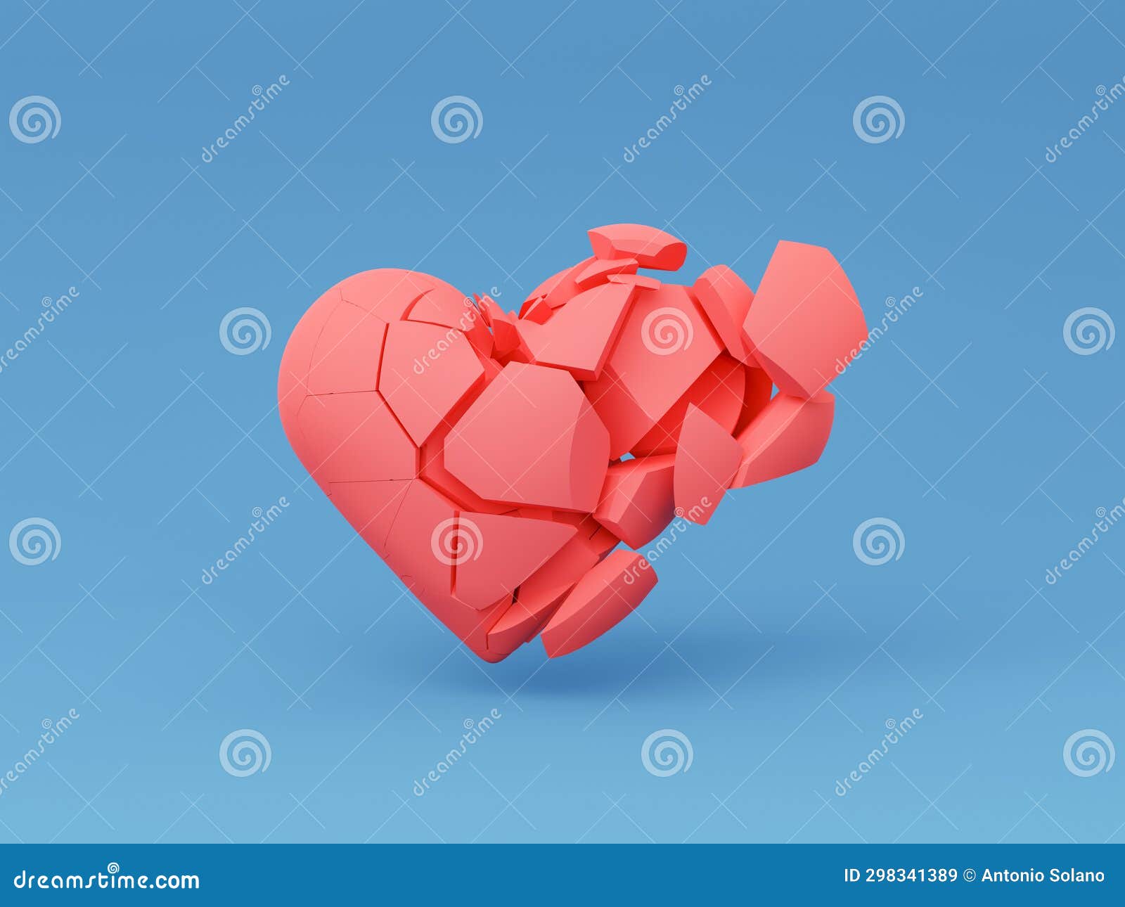 Broken Heart Disintegrating Stock Illustration - Illustration of ...