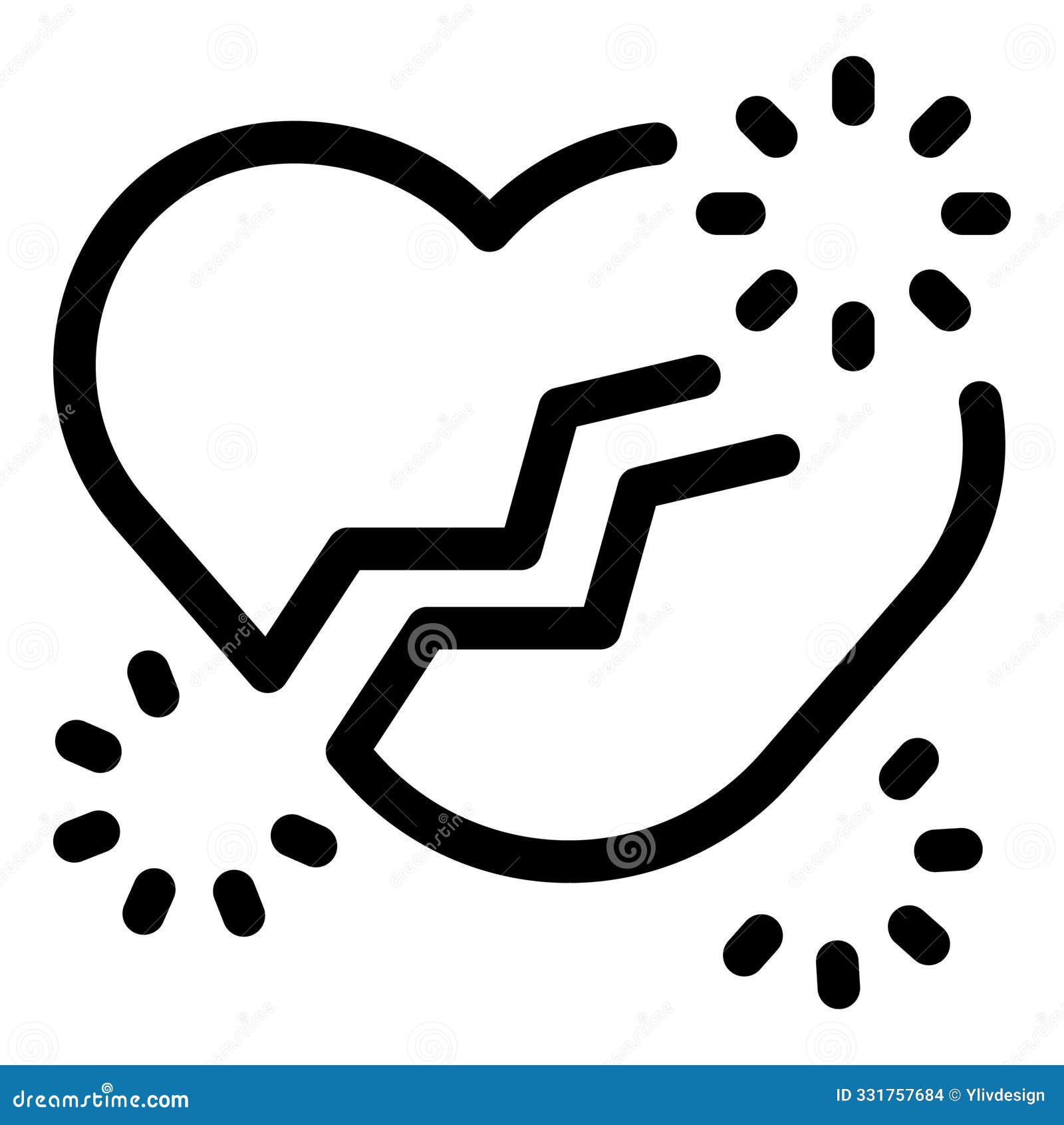 Broken Heart Exploding with Light Representing Pain and Suffering Stock ...