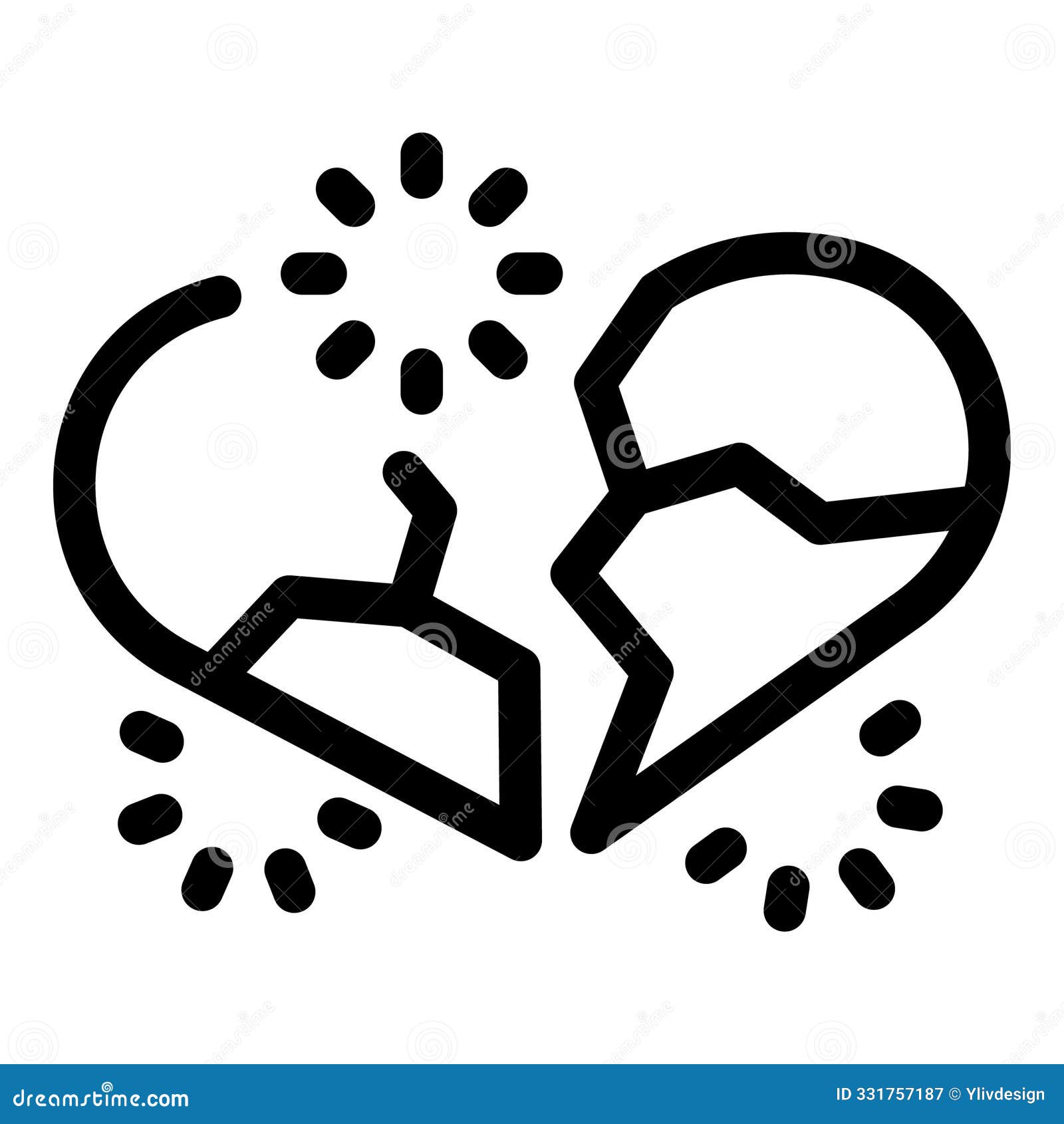 Broken Heart Exploding with Shards Flying, Concept of Painful Breakup ...