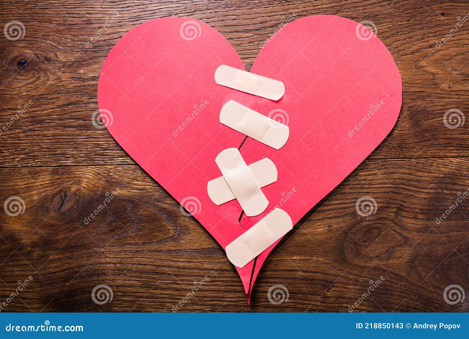 Broken Heart Fixed with Bandage Stock Image - Image of help, cutout ...