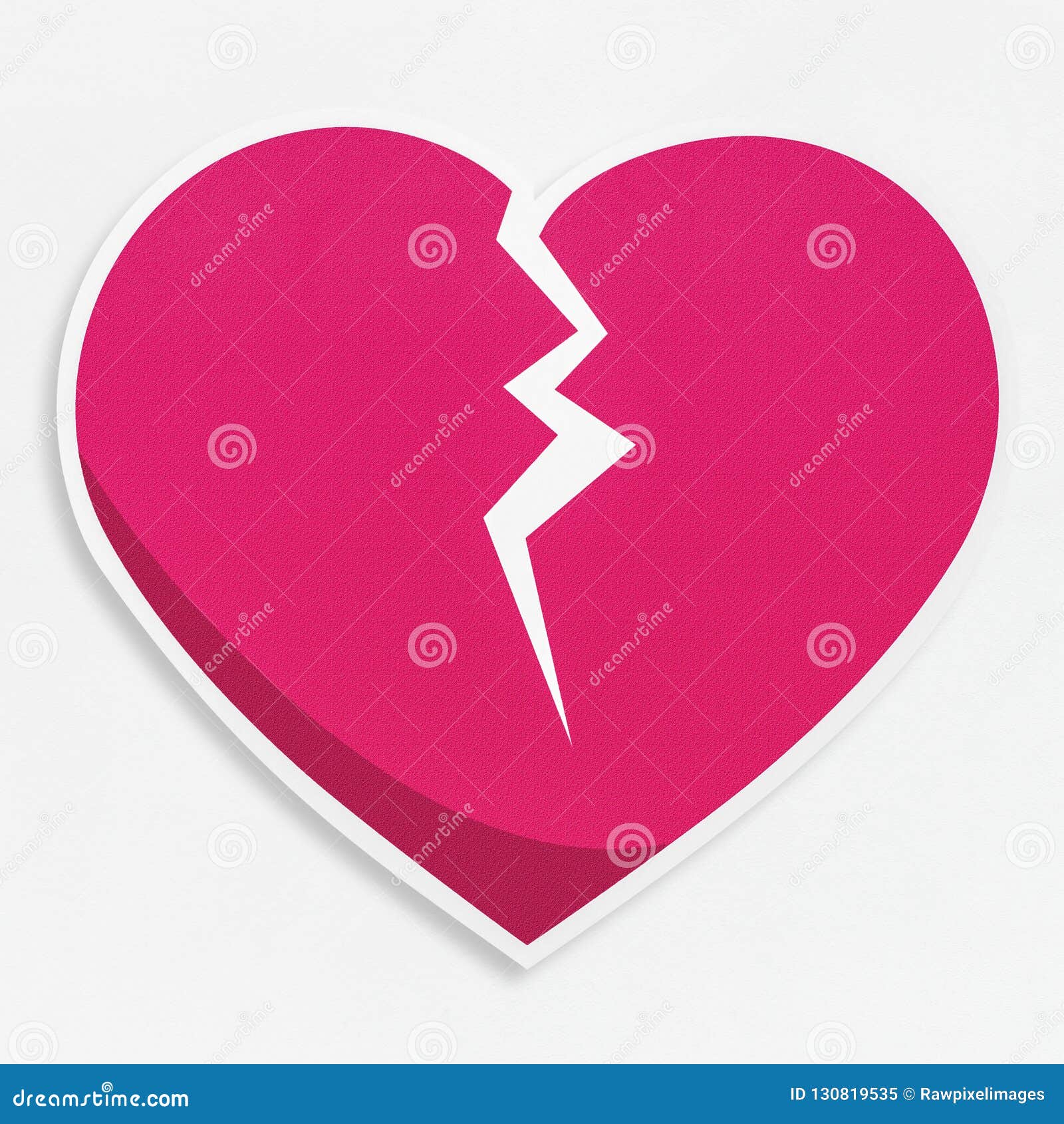 Broken Heart Icon on Isolated Stock Image - Image of shape, white ...