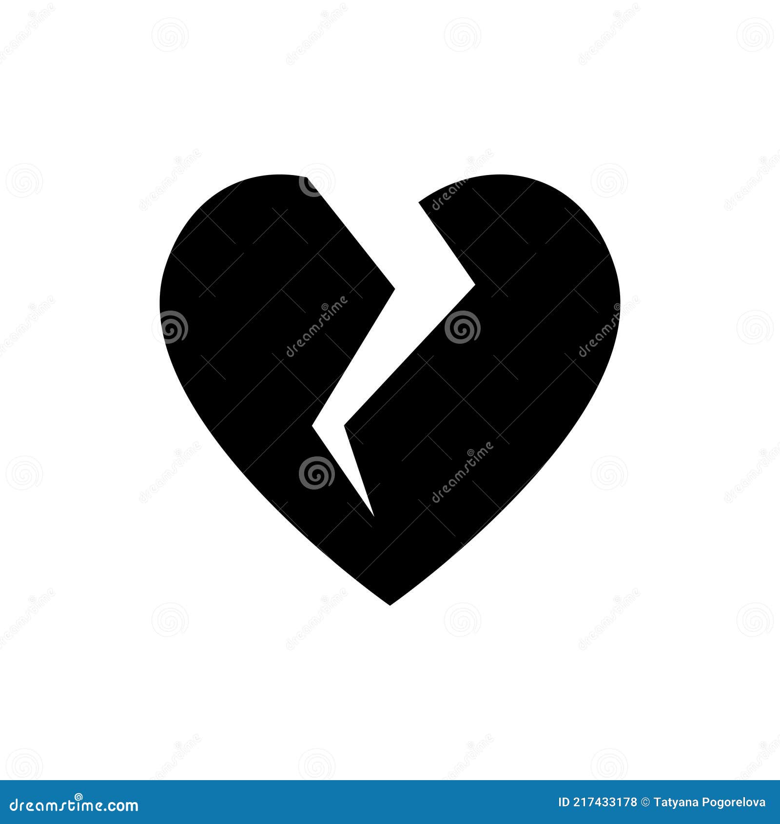 Broken Heart Icon on a White Background. Vector Illustration Stock ...