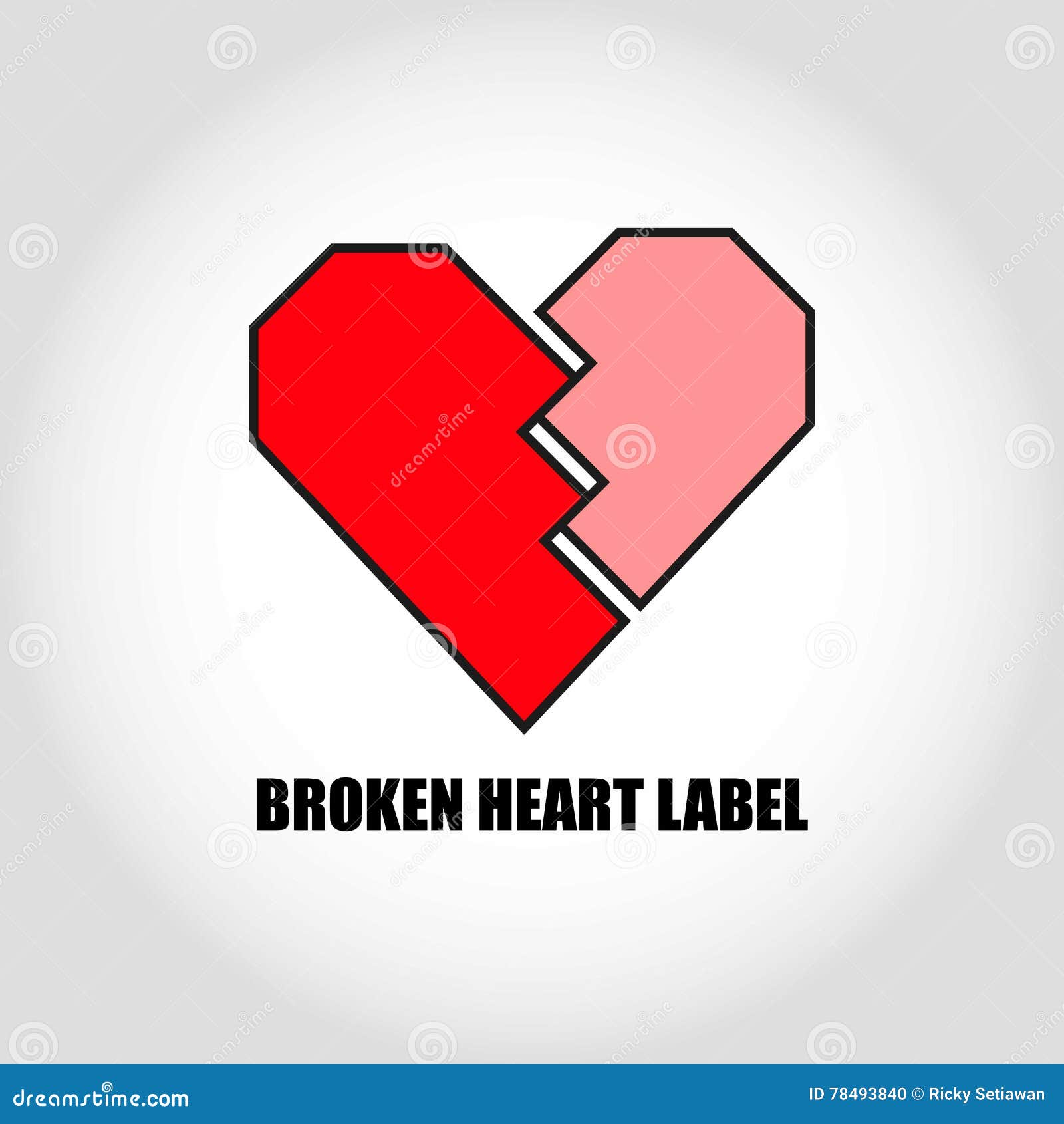 Broken Heart Label Logo stock illustration. Illustration of concept ...