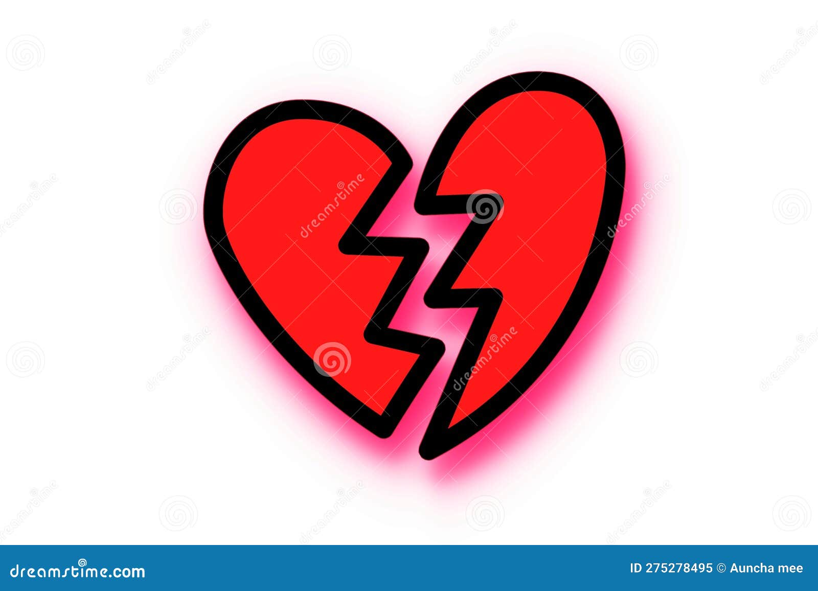 Broken Heart Logo on a White Background Stock Illustration ...
