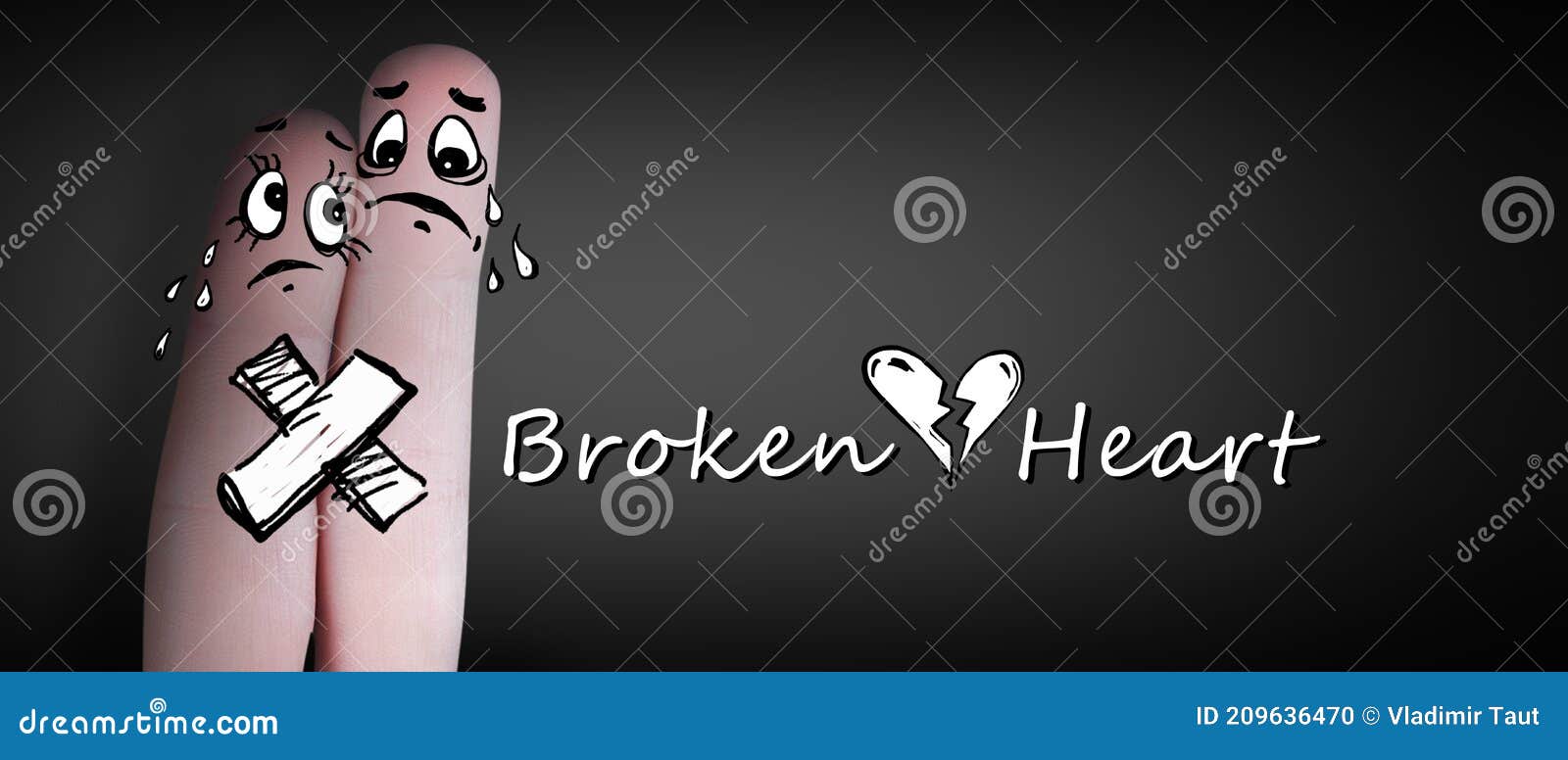 Broken Heart Love And Valentines Day Concept 3d Illustration Stock