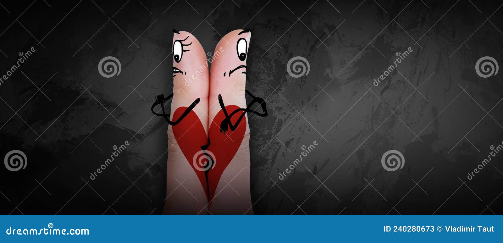 Broken Heart Love And Valentines Day Concept 3d Illustration Stock