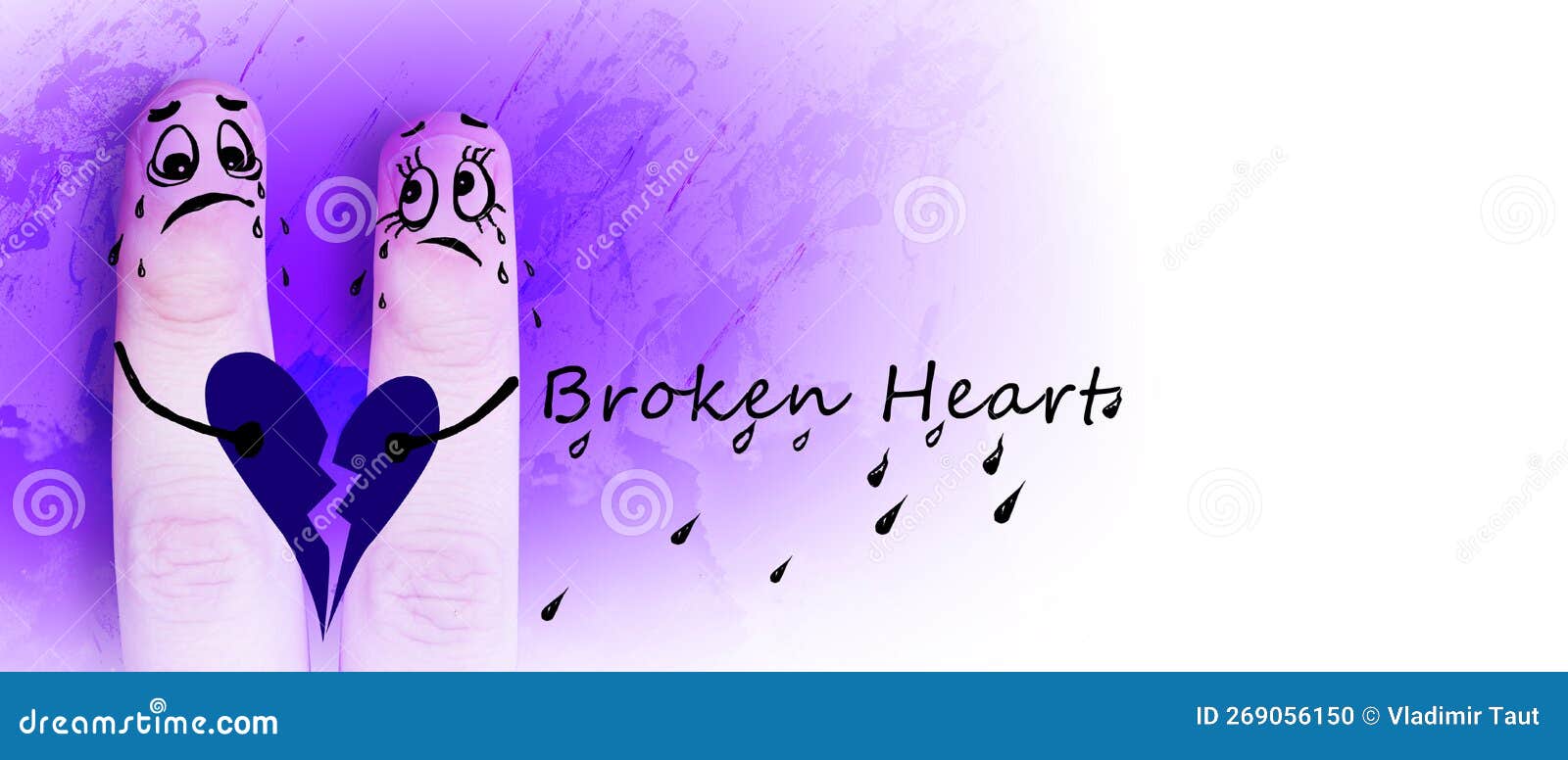 Broken Heart Love And Valentines Day Concept 3d Illustration Stock