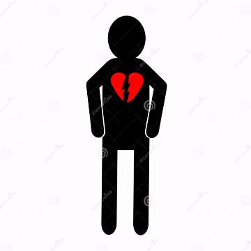 Broken heart man stock illustration. Illustration of giving - 5309194