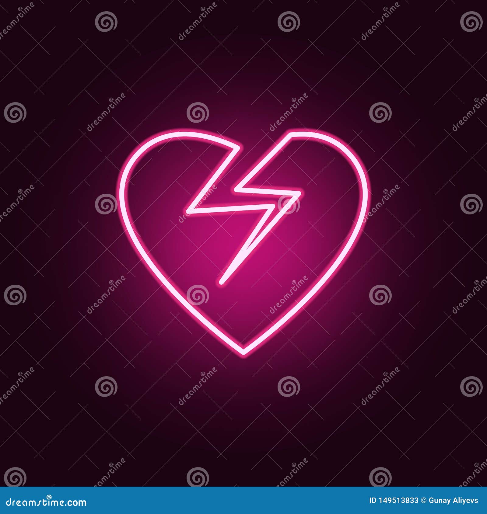 Neon Heart Suit Icon. Glowing Neon Hearts Sign, Outline Card Suit ...